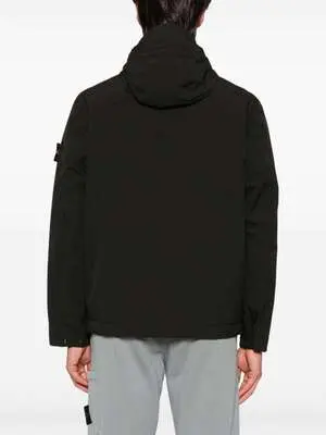 Stone Island Zip-up Hooded Jacket - Black