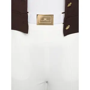 Elisabetta Franchi Slim Fit Stretch Belted Trousers