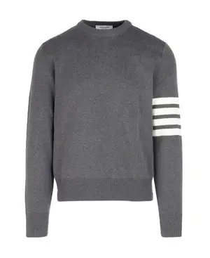 Thom Browne 4-bar Knit Jumper - Medium Gray