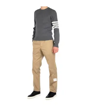 Thom Browne 4-bar Knit Jumper - Medium Gray
