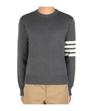 Thom Browne 4-bar Knit Jumper - Medium Gray