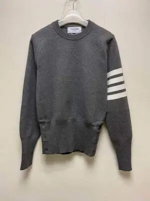 Thom Browne 4-bar Knit Jumper - Medium Gray