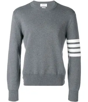 Thom Browne 4-bar Crewneck Jumper - Medium Gray