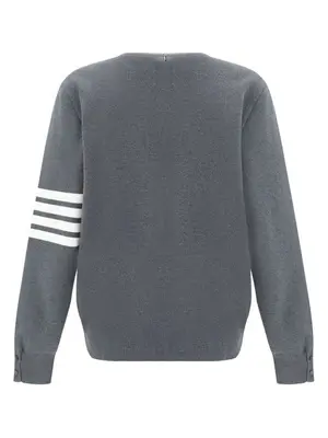 Thom Browne 4-bar Crewneck Jumper - Medium Grey