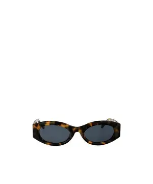Attico X Linda Farrow Oval Frame Sunglasses - Black