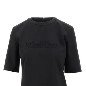 Max Mara Crewneck T-shirt With Logo Detailing - Black