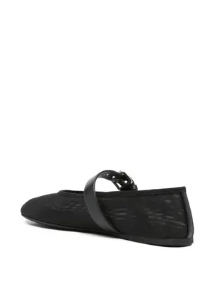 Miu Miu Logo-embroidered Ballerines - Black