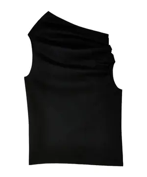 THE ROW Asymmetrical Sleeveless Top - Black