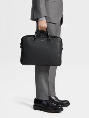Zegna Edgy Logo-lettering Leather Briefcase