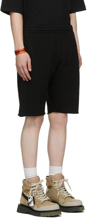 Off-White 90's Logo Print Track Shorts - Black