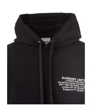Burberry Printed Drawstring Hoodie - Black