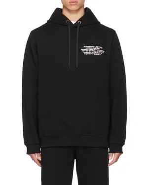 Burberry Printed Drawstring Hoodie - Black