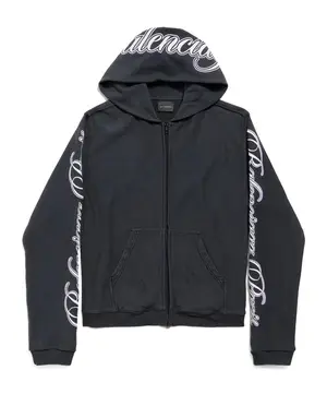 Balenciaga Cursive Zip-up Hoodie