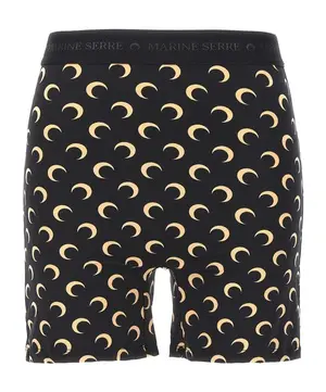MARINE SERRE Crescent Print Stretch Mini Shorts - Black