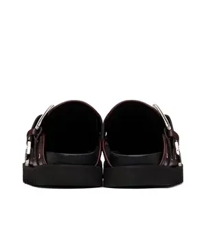 TOGA VIRILIS Eyelet Metal Sabot Mules - Wine Red