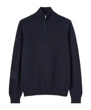 Loro Piana High-neck Knitted Jumper With Zip Detail - Black