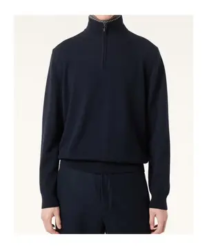 Loro Piana High-neck Knitted Jumper With Zip Detail - Black