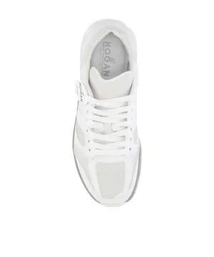 Hogan Paneled Lace-up Sneakers - White