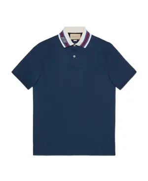 Gucci Gg Cotton Polo Shirt - Blue