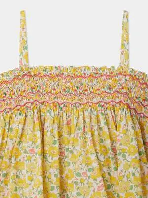 Bonpoint Apolline Printed Top With Hand-embroidery - Nude