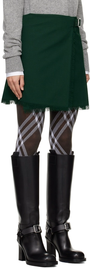 Burberry Pleated Frayed-edge Mini Skirt