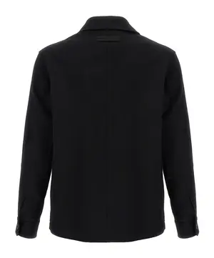 Zegna Cashmere Pocket-detail Overshirt - Black