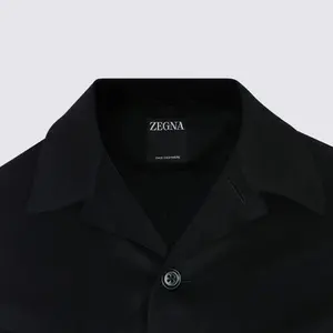 Zegna Cashmere Pocket-detail Overshirt - Black