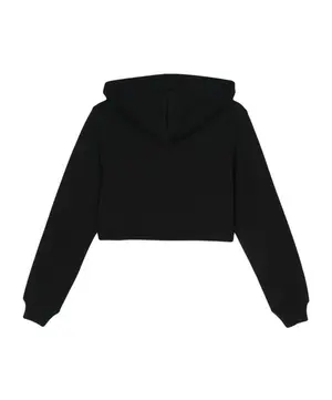 Moschino Cropped Cotton Hoodie With Logo Print