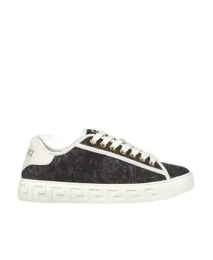 Versace Barocco Greca Lace-up Sneakers - White