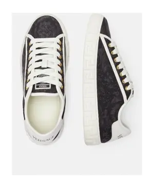 Versace Barocco Greca Lace-up Sneakers - White