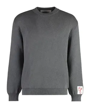 GOLDEN GOOSE Logo Detailed Knitted Pullover - Gray