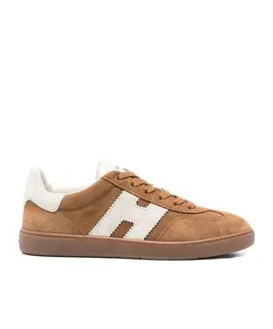 Hogan H647 Logo-patch Round Toe Low-top Sneakers - Brown