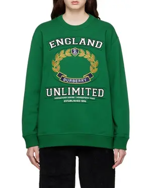 Burberry College Graphic Cotton Oversized Sweatshirt - Green