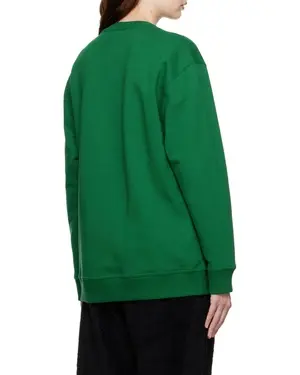 Burberry College Graphic Cotton Oversized Sweatshirt - Green