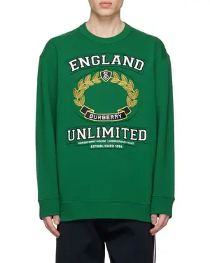 Burberry College Graphic Cotton Oversized Sweatshirt - Green