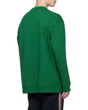 Burberry College Graphic Cotton Oversized Sweatshirt - Green