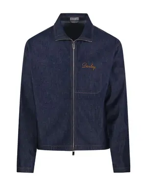 Dior Denim Zip-up Jacket - Blue