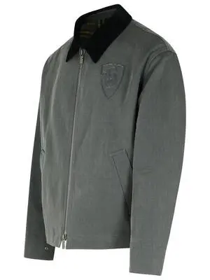 Burberry Zip-up Jacket With B-shaped Decal - Black