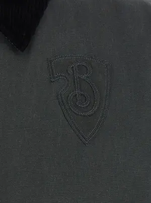 Burberry Zip-up Jacket With B-shaped Decal - Black