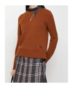 Burberry Crewneck Jumper With Intarsia Knit - Brown
