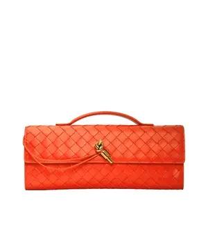 Bottega Veneta Andiamo Intrecciato Clutch Bag - Red
