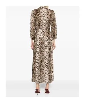 Rixo Izzy Leopard Print Shirt Dress - Nude