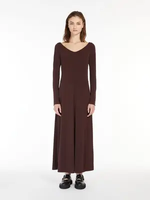 Max Mara Flared Jersey Maxi Dress