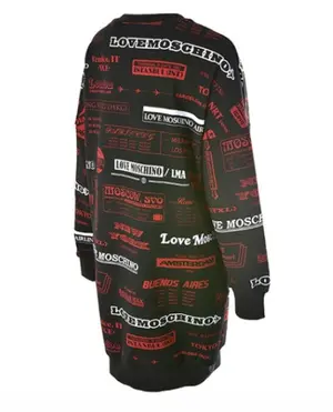 Moschino Fashion Alphabet" Printed Long Sleeve Dress