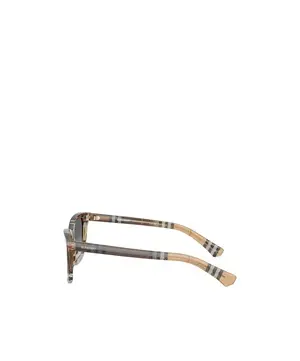 Burberry Cat-eye Full Rim Patterned Sunglasses - Check Sand