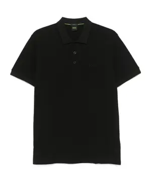 Hugo Boss Logo Embroidered Short-sleeved Polo Shirt - Black