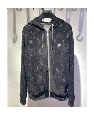 Philipp Plein Logo Casual Zip-up Jacket
