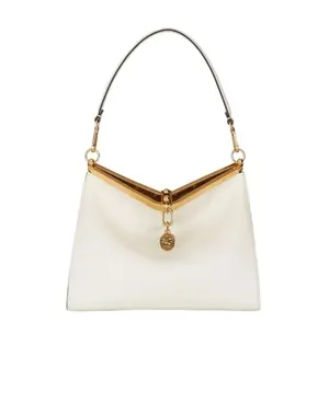 Etro Logo Charm Medium Vela Shoulder Bag - White