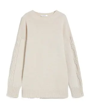 Max Mara Crewneck Jumper With Textured Sleeves