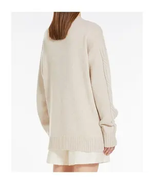 Max Mara Crewneck Jumper With Textured Sleeves